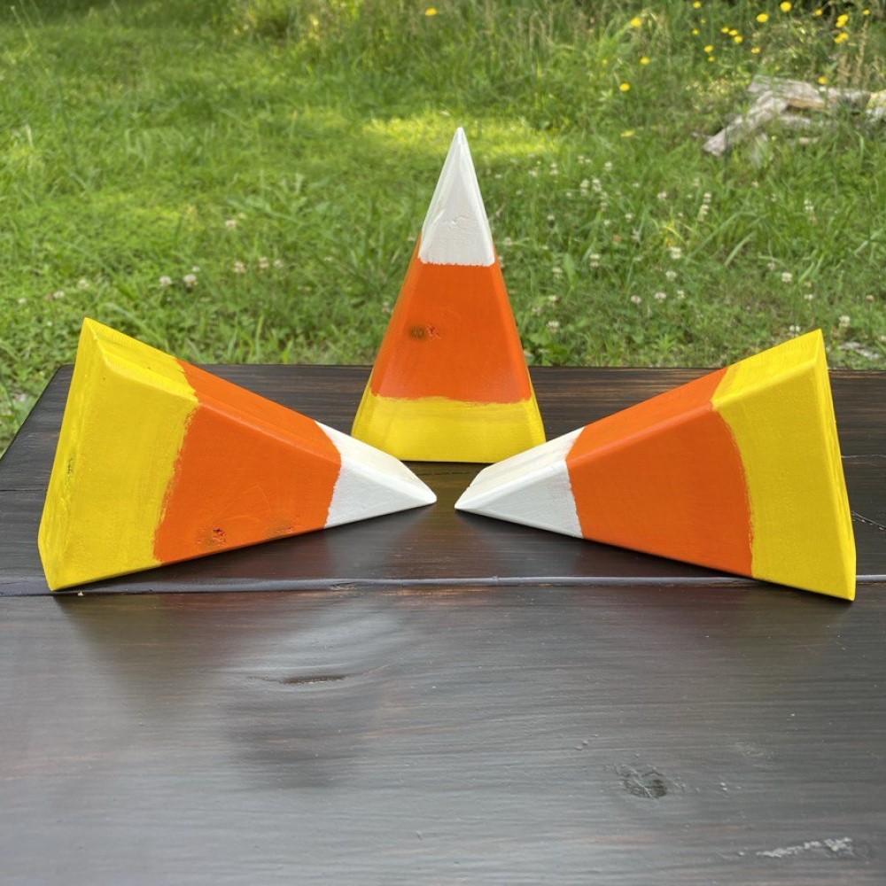 Handmade Wooden Candy Corn Décor Set – Rustic Fall & Halloween Display ...